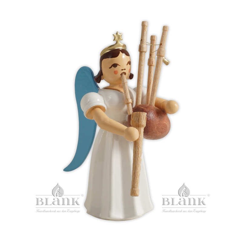 Angel with Long Robe and Bagpipes, coloured